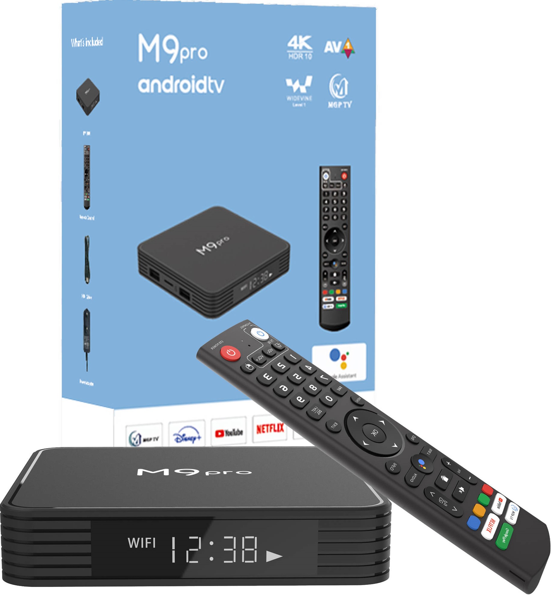 Android smart TV Box M9 Pro LED Quad Core 64-bit pour streaming en 4K ...